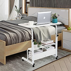 Fuwobriva Laptop Desk Removable and Adjustable Height Table for Table Lazy Sofa Table Office Desk Home Student Writing Desk Desk, Small Standing Desk with Storage TV Tray Table, Beige (desk01)