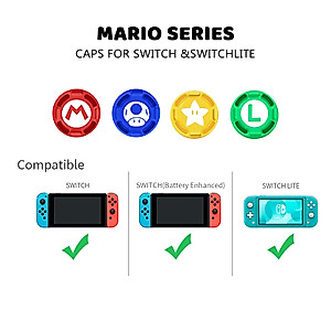 4Pcs Silicone Joystick Thumb Stick Grip Cover for Nintendo Switch Joy-Con Controller/Switch OLED/Switch Lite Limited Edition