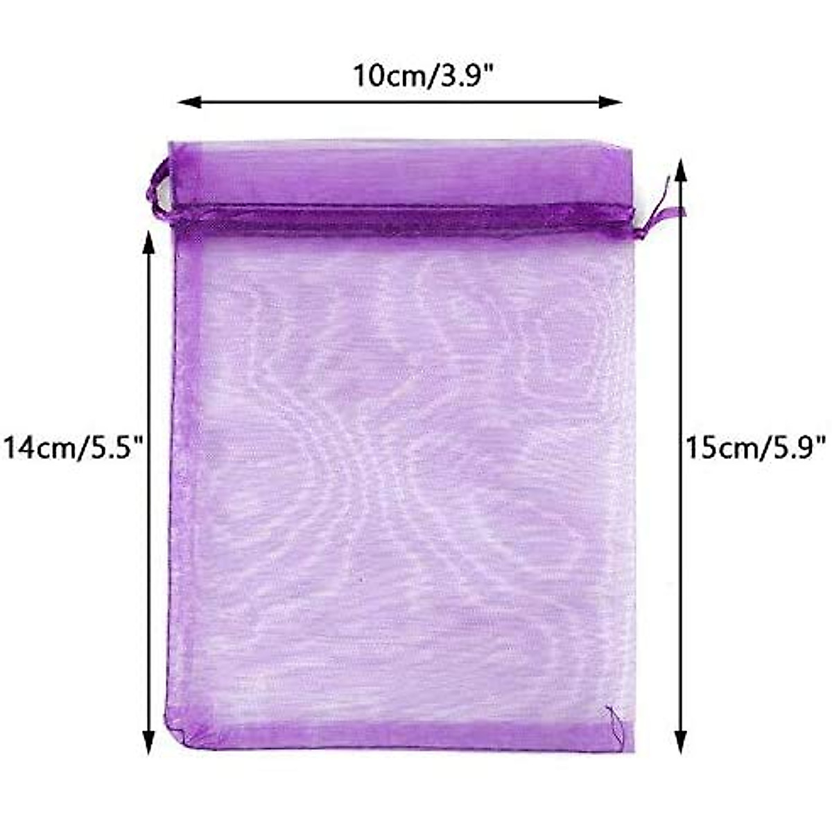 4''X6" Organza Bags,100PCS 10X15CM Drawstring Organza Jewelry Favor Pouches Wedding Party Festival Gift Bags Candy Bags (Purple)