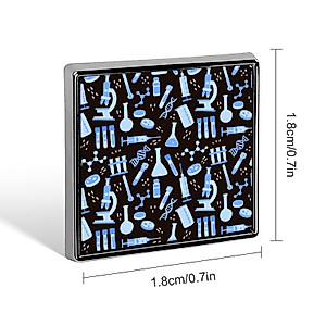 Medical Lab Tools Science Square Badge Metal Button Badge Decorative Button Brooch Lapel Pins