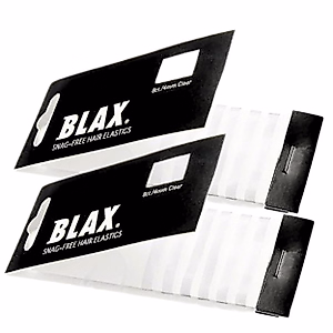 Blax CLEAR Snag-Free Hair Elastics 4mm, 8 Count (2-Pack)