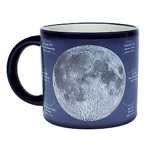 The Unemployed Philosophers Guild Heat Changing Moon Mug - Add Coffee and Names of Landing Sites Astronauts and More Appear