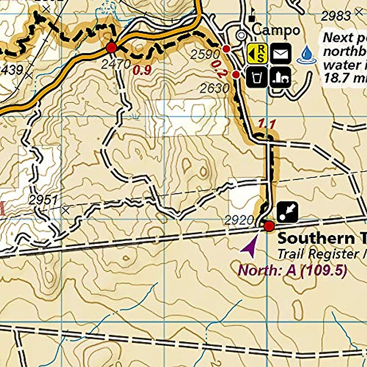 Pacific Crest Trail: San Jacinto and Laguna Mountains Map [San Gorgonio Pass to Mexico] (National Geographic Topographic Map Guide, 1012)