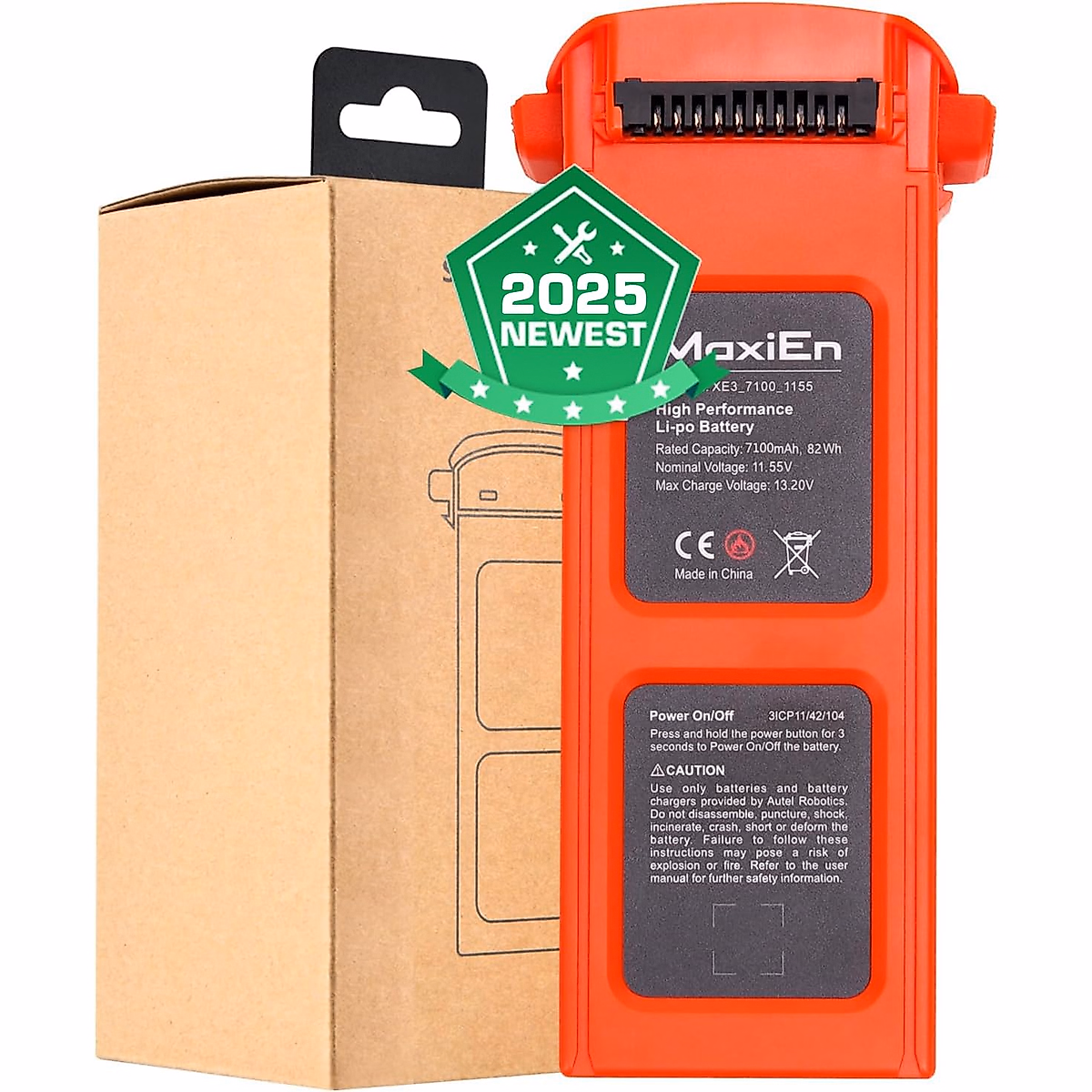 Autel Robotics EVO II Intelligent Battery, 2025 EVO II Battery Fit Autel EVO 2 EVO 2 Pro EVO 2 Enterprise RTK Dual 640T Drones (V2 & V3), 7100mAh 11.55V, Autel Original Smart Battery