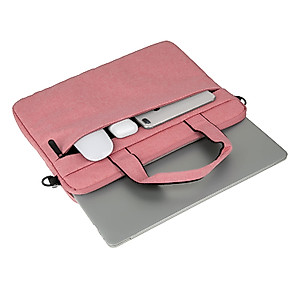 RAINYEAR 13 Inch Laptop Sleeve Shoulder Bag Compatible with MacBook 13.6" M2 A2681, 13.3 Air Pro M1/M2 A2338 A2337, 13.3" Chromebook Notebook Messenger Bag Carrying Case Briefcase for Men Women, Pink