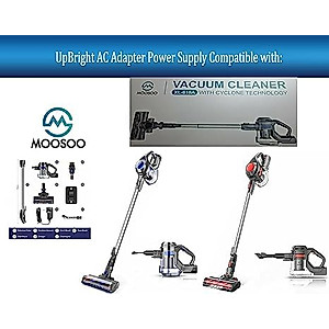 UpBright 26V AC/DC Adapter Compatible with MOOSOO X6 XL-618 XL-618A XL618A K17 Pro K17Pro VC01 M8 M24 22.2V 22V Li-ion Battery Cordless Vacuum Cleaner Vac VACX6 S012A2600400U Power Supply Cord Charger
