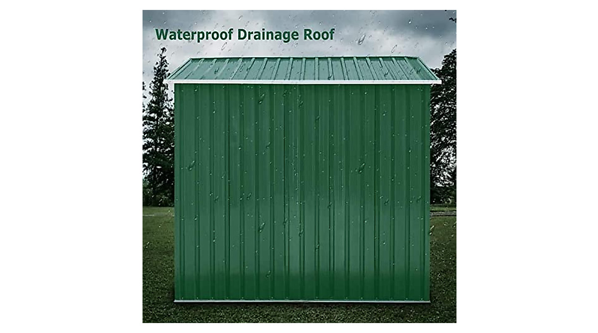 Arlopu 6 x 3.5 FT Outdoor Storage Shed, Metal Sheds with Sliding Doors ...