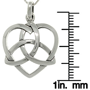 Jewelry Trends Celtic Trinity Heart Sterling Silver Pendant Necklace 18"