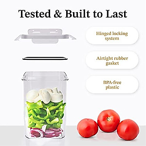 Airtight Food Storage Containers for Kitchen Organization 7 PC - Plastic Food Canisters with Lids, Labels, Marker & Spoons for Pantry Organization and Storage - Cereal, Flour and Sugar Containers