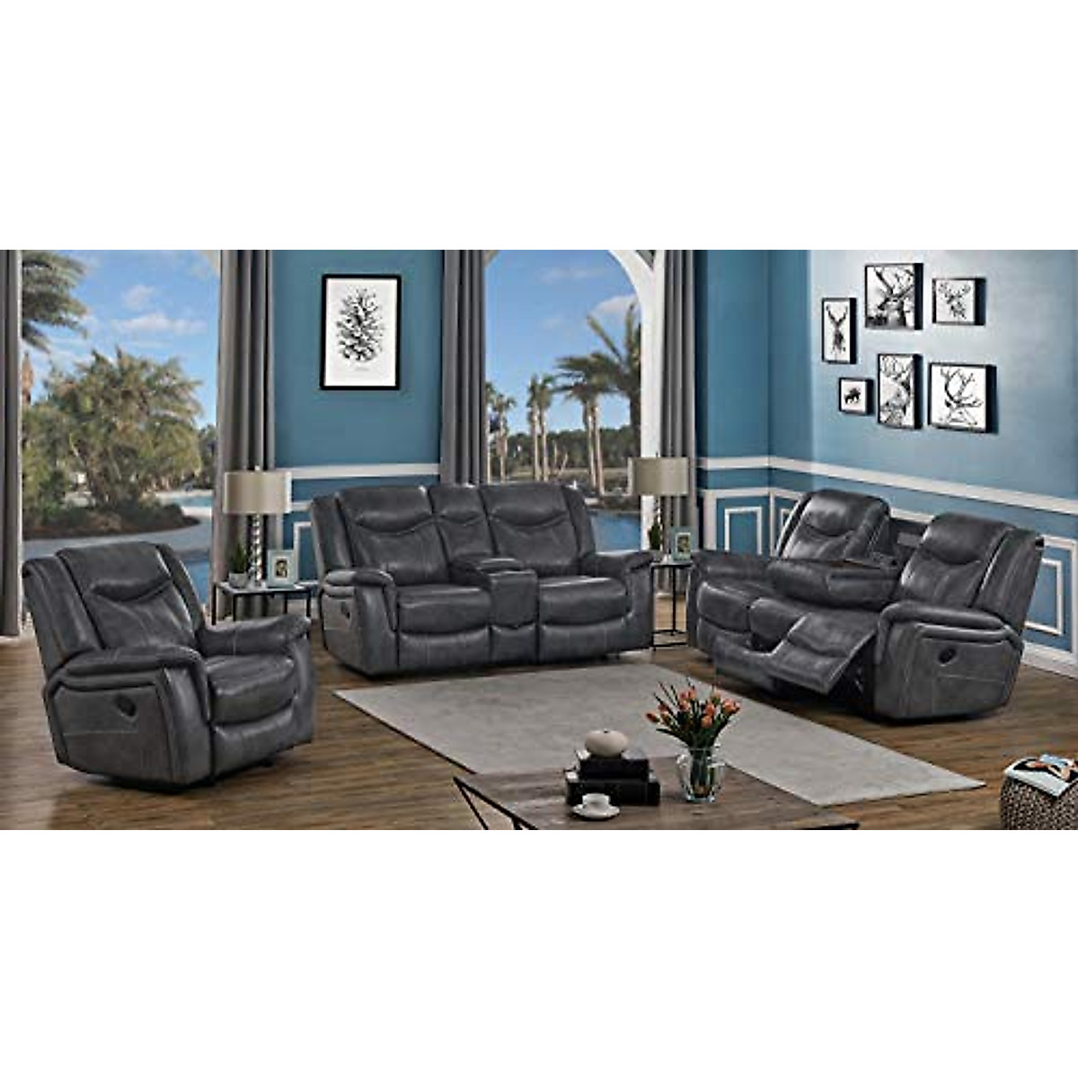 Coaster Home Furnishings Conrad Upholstered Glider Loveseat Grey