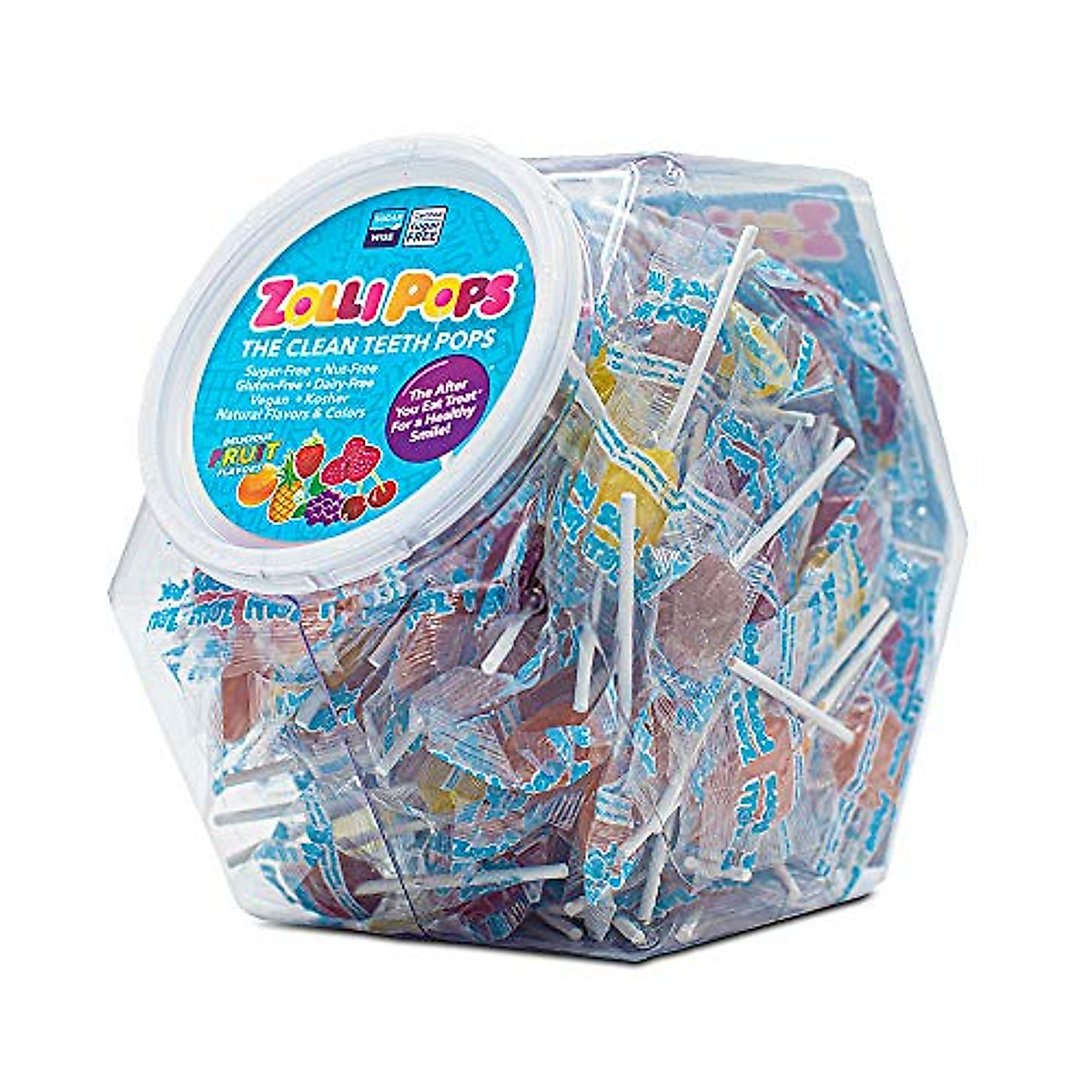Zollipops Clean Teeth Lollipops | Anti-Cavity, Sugar Free Candy with Xylitol for a Healthy Smile - Great for Kids, Diabetics and Keto Diet (Assorted Flavors), 150 count (pack of 1), 7420