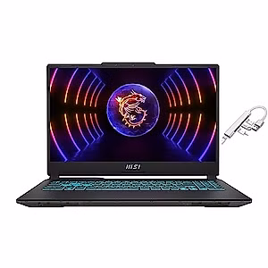 MSI Cyborg 15.6" 144hz Gaming Laptop | Intel i7-12650H Processor | 32GB RAM DDR5| 512GB SSD | NVIDIA GeForce RTX 4060 | Backlit Keyboard | Windows 11 Home | Black | Bundle with USB 3.0 Hub
