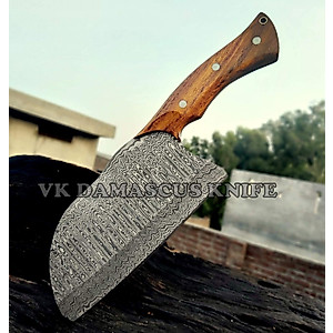 JNR Traders Handmade Damascus Steel Cleaver Knife Serbian Chef Knife with Sheath Butcher knife Meat Cleaver JNR-5518