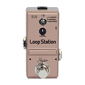 Rowin Loop Station Unlimited Overdubs 10 Minutes of Looping with 9V DC 1A Pedal Power Supply