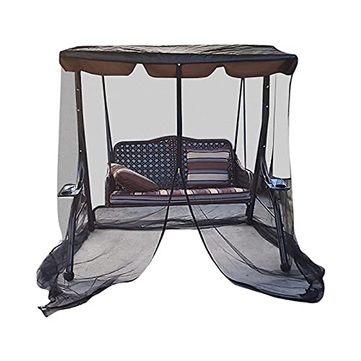 Lixada Outdoor Swing Chair Mesh Net Ultra Large Mosquito Net Zipper Closure Netting Curtain Water Resistant Patio Seater Mesh Canopy Cover