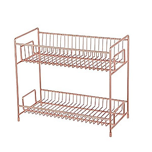 Mikinona 1pc Storage Rack Wire Rack Shelf Cupboard Organizers and Storage Kitchen Wire Basket Standing Shelves Cord Organizer Case Storage Bin Shelves Perfume Organiser Golden Iron