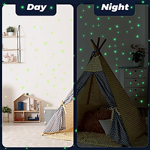 Glow in The Dark Stars Stickers for Ceiling, 514Pcs 3D Room Wall Decor Ceiling Stars Glow in The Dark Star Stickers Glow in The Dark Wall Decals for Kids Bedding Room or Party Birthday Gift