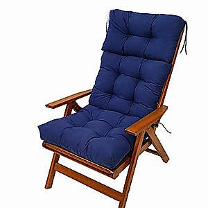High Back Chair Cushion 52 Inch, Deep Seat Patio Seat and Back Cushion, Non-Slip Rocking Chair Cushion, High Back Patio Garden Lounger Chair Cushions (Navy Blue, 52x22 in)