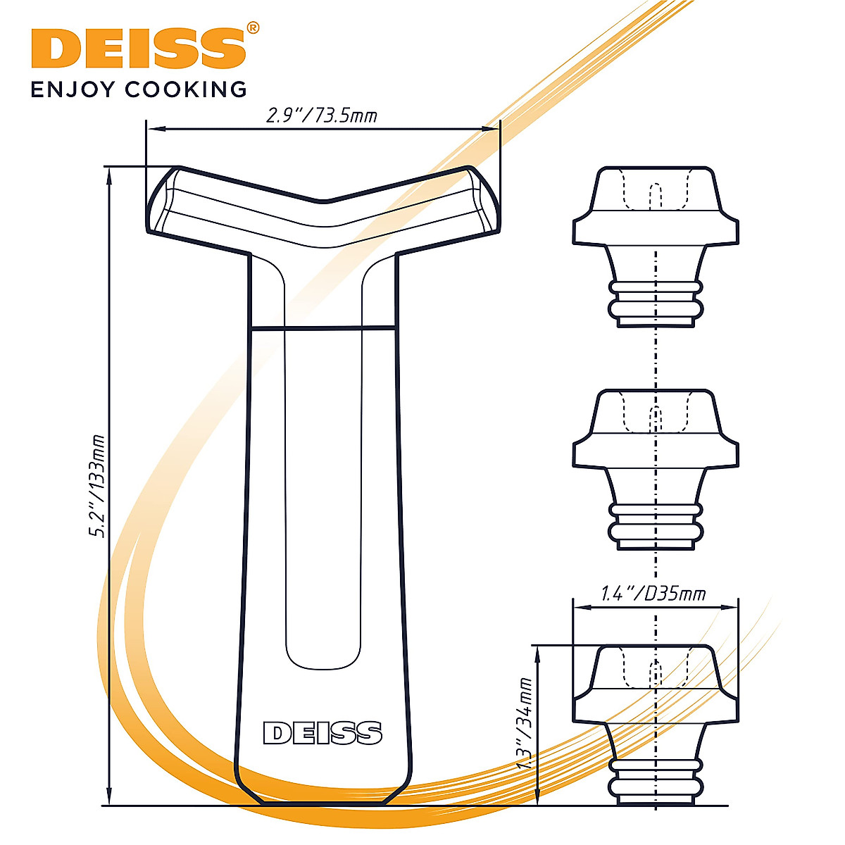 Deiss PRO Vacuum Pump Wine Saver with 3 x Wine Bottle Stopper – Silicone Wine Stoppers for Wine Bottles with Date Markers - Wine Stopper to Keep Your Wine Fresh – Stops Oxidation of Wine