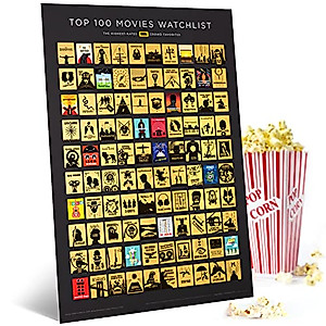 Official IMDb Top 100 Movies Scratch Off Poster - Made in USA with IMDb - Premium Bucket List - 16.5x23.4" - Unique Gift for Film Lovers Featuring 100 Top IMDb Films of All Time
