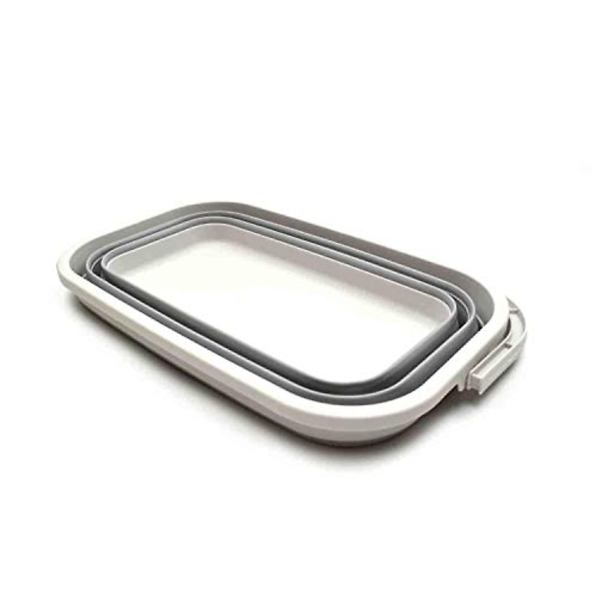 SAMMART 11.6L (3.06 Gallon) Collapsible Rectangular Handy Basket / Bucket (Grey, 1)