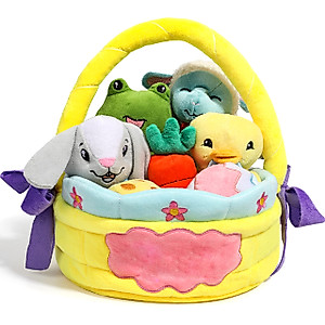 JOYIN 8 Pcs Easter Plush Basket Playset Stuffed, Cute Style Basket Stuffers, for Baby Kids Gifts, Easter Party Favors Easter Decor