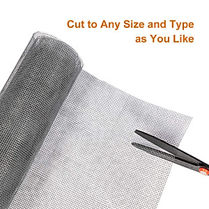 MAGZO Window Screen Replacement Mesh 48"W x 99"L - DIY Adjustable Polyester Pet Proof Screen Door Mesh for Patio Window Screen Repair Kit, Durable, Washable, Gray