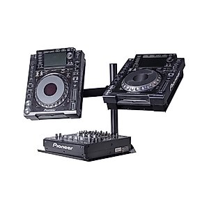 Headliner Avalon Dual CDJ Stand fits most CDJ players; Adjustable Arms Elevates CDJs above other DJ Equipment, Turntables, DJ Mixers (HL22000)
