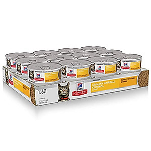 Hill's Science Diet Wet Cat Food, Adult, Urinary & Hairball Control, Savory Chicken Recipe, 5 oz. Cans, 24 Pack