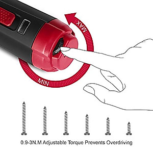 Eastvolt 4V Cordless Mini Electric Screwdriver, 1500mAh USB Rechargable Battery, 32 Pieces 1/4 in HEX Screwdriver Bits, 1 Piece Extension Holder and Storage Toolbox