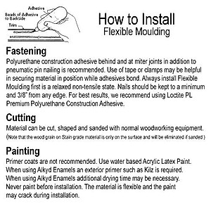 Flexible Moulding - Flexible Base Moulding - B5180 - 1/2" X 5-1/4" - 12' Length - Flexible Trim