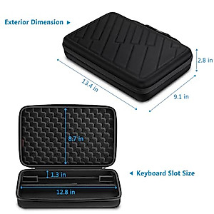 FINPAC Semi-Hard Carrying Case for AKAI Professional MPK Mini MKII & MK3 & MPK Mini Play | Alesis V Mini 25 Key USB MIDI Keyboard Controller Case with Cable Slot for Business, Travel (Black)