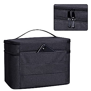 BM13YG Wearable Breast Pump Bag Fits Breast Pumps Like Momcozy, Medela, Lansinoh, Elvie, Willow, 2 Layers Portable Breast Pump Travel Bag for Working Moms and Extra Parts, Bag Only (Black)