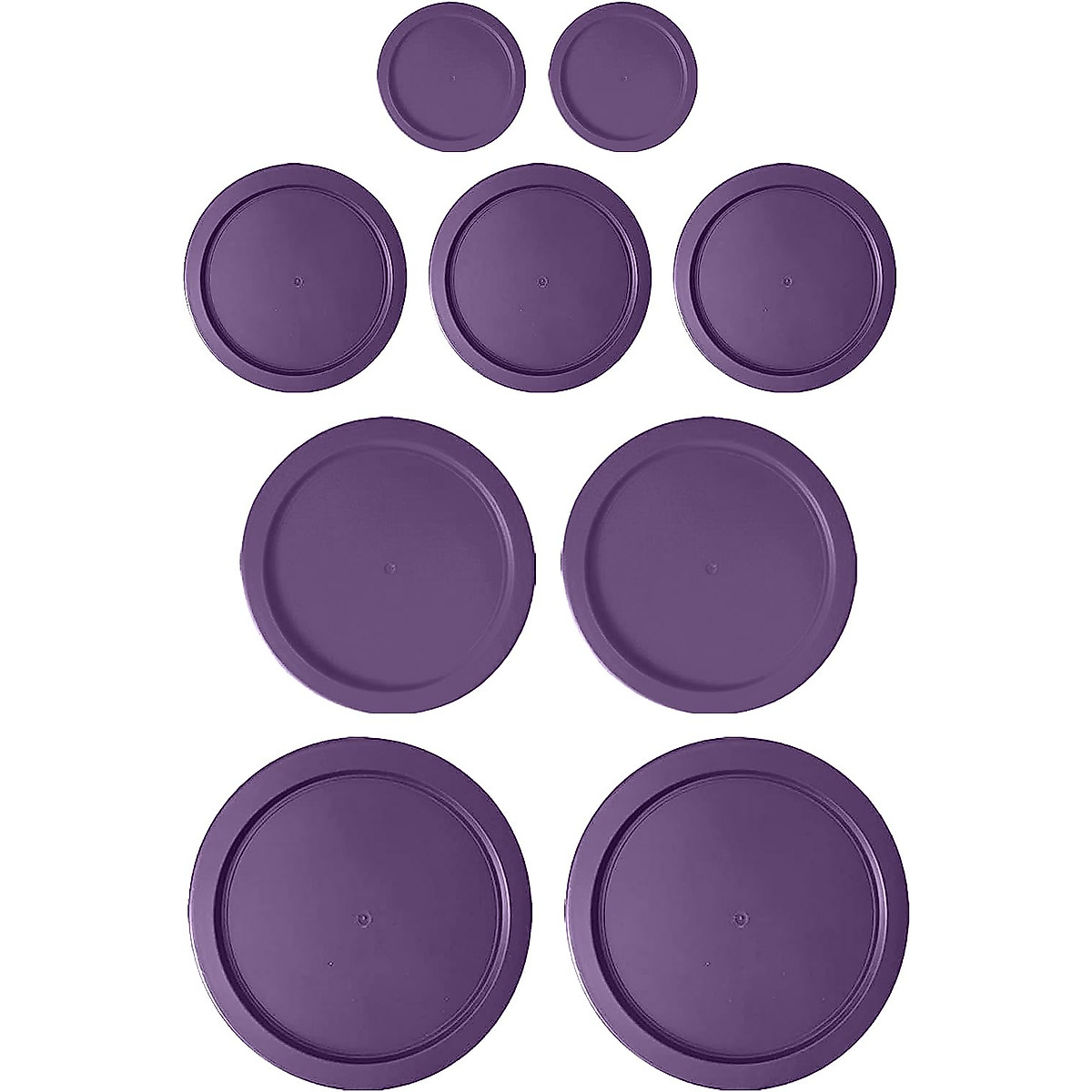 Replacement Lids for Pyrex Containers (2) 1-Cup (3) 2-Cup (2) 4-Cup (2) 7-Cup (Purple)