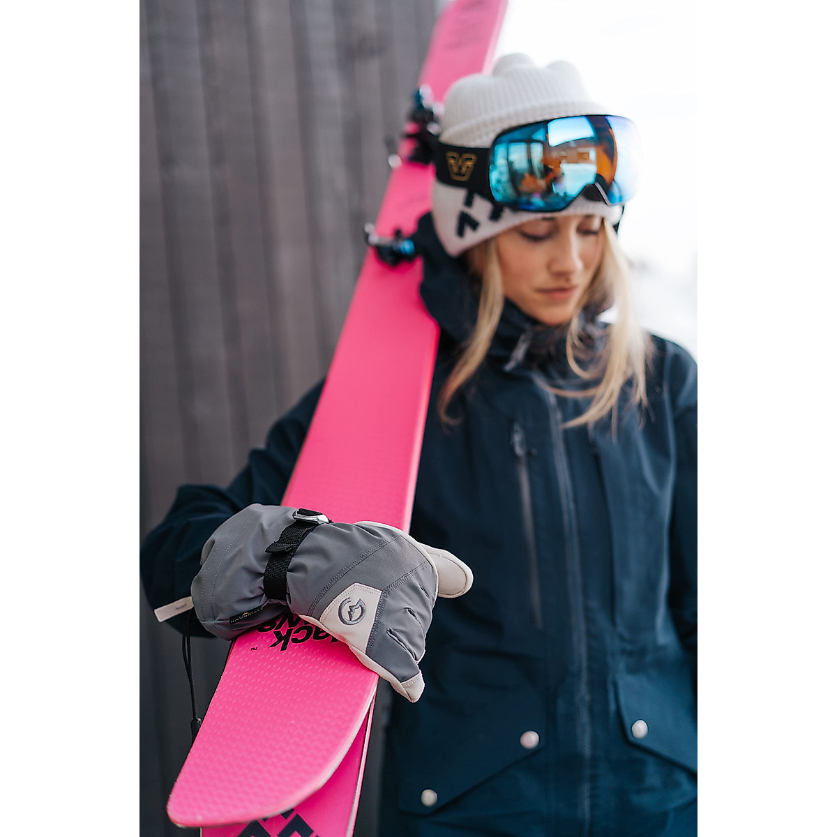 Gordini Women's Standard Elias Gauntlet Glove, Gunmetal Light Grey, Large