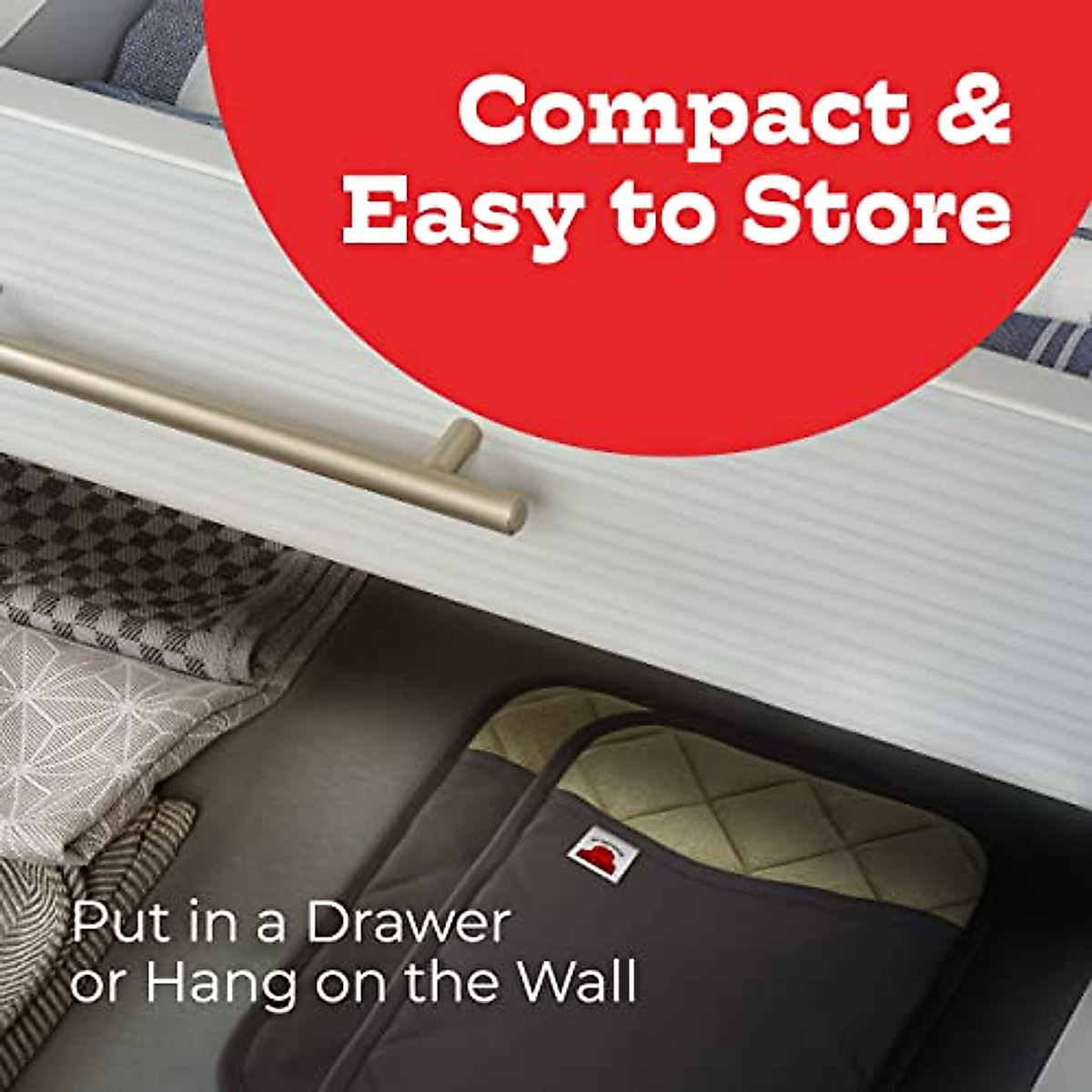 Big Red House Pot Holders for Kitchen Heat Resistant, Set of 2, Silicone Pot Holders for Kitchen and Baking, Gray