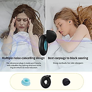 Vodolo Noise Cancelling Ear Plugs for Sleep - EarPlugs for Sleeping and Concentration - 2 Pair Reusable Silicone Flexible Earplug for Noise Reduction, Earplug for Side Sleepers Noise Sensitive Person
