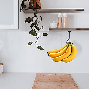 JINIHFW Banana Hook,Under Cabinet Banana Hook Foldable,Metal Banana Holder Hook Under Cabinet to Keep Bananas Fresh,Banana Hanger Hook