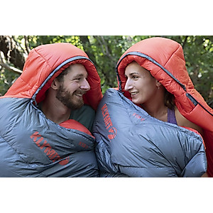 Klymit Wild Aspen Lightweight Dual Fill Mummy Sleeping Bag, Bag, 0°F Cold Weather Sleeping Bag for Camping, Hiking, and Backpacking, Gray, Large