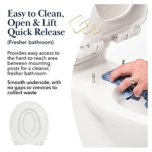 BATH ROYALE Potty Training Toilet Seat, Adult/Child Combo, Premium Family BR631B-FFP Elongated White