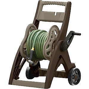 Hosemobile Hose Reel Cart, Portable Garden Hose Reel Cart with Large Easy to Grip Crank All-in-One for Garden, Lawn, and Patio, 175 ft. Mocha and Taupe