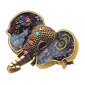 DUOWEI Metal Enamel Shiny Rhinestone Elephant Brooch Elegant Animals Pin Lapel Clothes Scarf Women Teens Jewelry Gift (Multicolor)