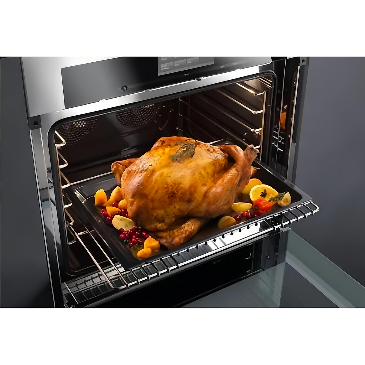 Roasting Pan Heavy Duty Stainless steel Turkey Pans for Oven,Toaster Oven Tray Pans with cooling rack,Hotel Pan, Barbeque Grill Pan,Deep Edge,Mirror treatment, Dishwasher Safe (23.4"x15.6"x2.8")