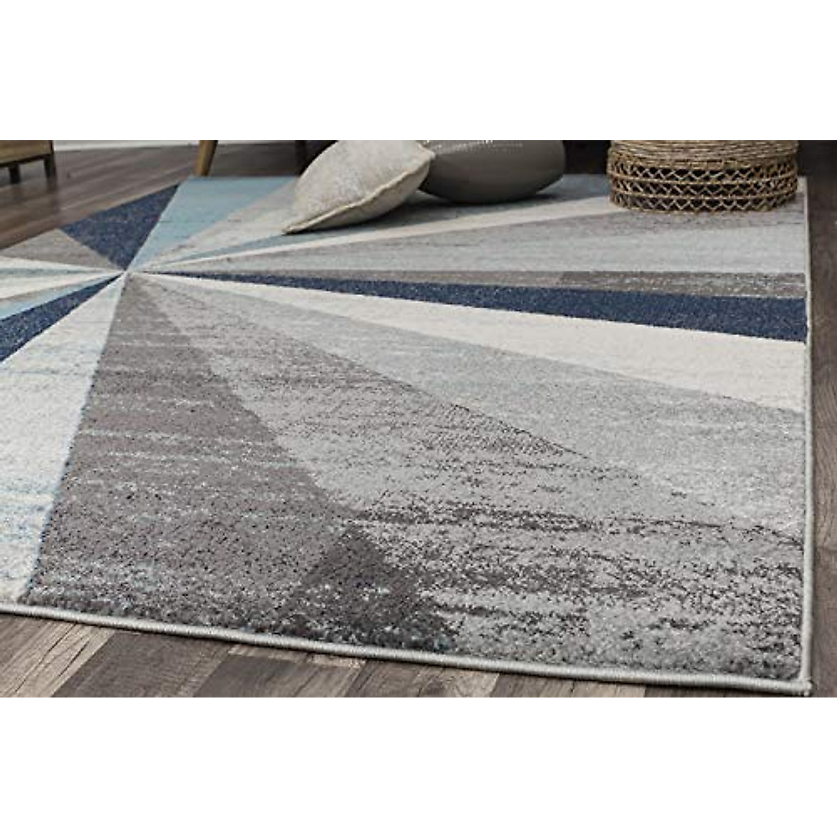 Rugs America Rays Contemporary Geometric Rug Hale Blue KA20A 8'0"X10'0" Area Rug
