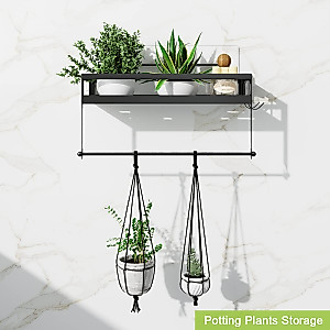 ESOW Paper Towel Holder with Shelf Storage, 2-in-1 Wall Mounted Paper Towel Roll Rack Basket for Kitchen, Balcony & Bathroom, Self-Adhesive or Drilling Installation, SUS304 Matte Black Finish