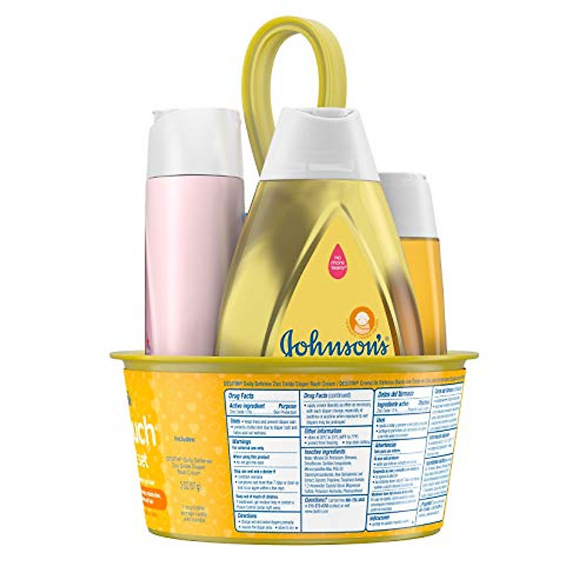 Johnson's First Touch Baby Gift Set, Baby Bath, Skin, & Hair Essential Products, Kit for New Parents with Wash, Shampoo, Lotion, & Diaper Rash Cream, Hypoallergenic & Paraben-Free, 5 Items