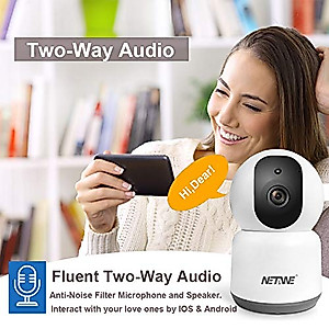 Netwe 4MP Security Camera WiFi IP Camera Dual Band 5Ghz/2.4Ghz Indoor Home Wireless Camera for Dog Pet Baby Nanny Monitor Camera Cam Night Vision Tow Way Audio Motion Human Detection SD Recording