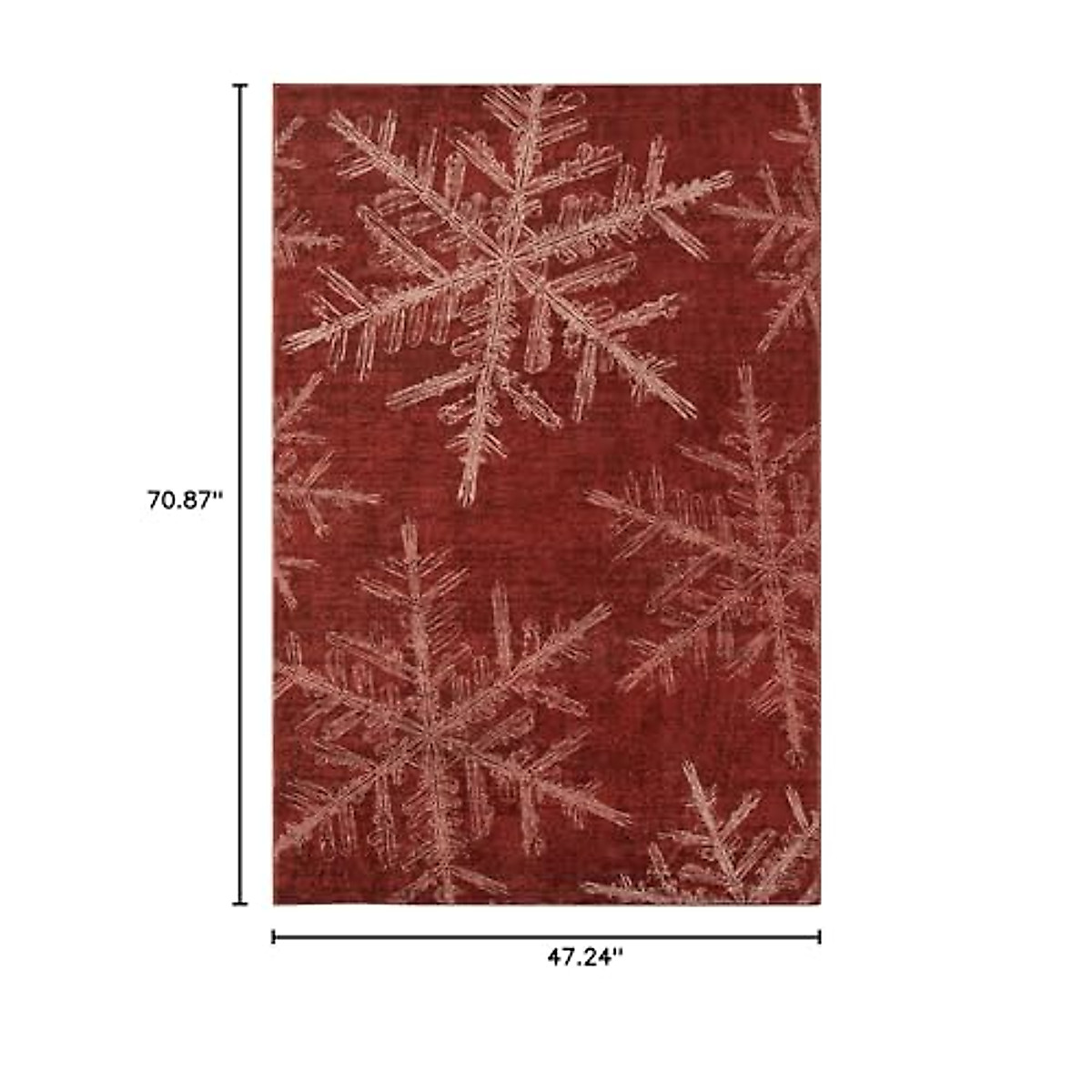 Lahome Snowflake Christmas Area Rugs, 4x6 Indoor Christmas Rug for Bedroom Non Slip Washable Living Room Rugs Holiday Decor Soft Red Rug Throw Carpet for Entryway Kitchen Dining Room(4'x 6',Red)