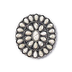 ATLLM Turquoise Western Phone Grip White Concho Marble Stone Phone Holder