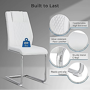 Tatub 70.87" Modern Dining Table Set for 6-8, Faux Marble Dining Table with 6 PU Leather Chairs, Rectangular Dining Room Table with Grey Marble Tabletop for Dining Room, Kitchen, Living Room